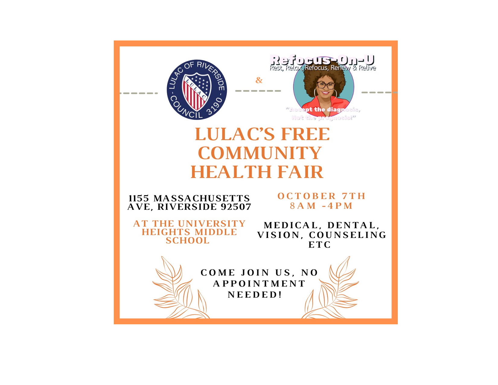 Free Community Health Fair - Refocus-On-U